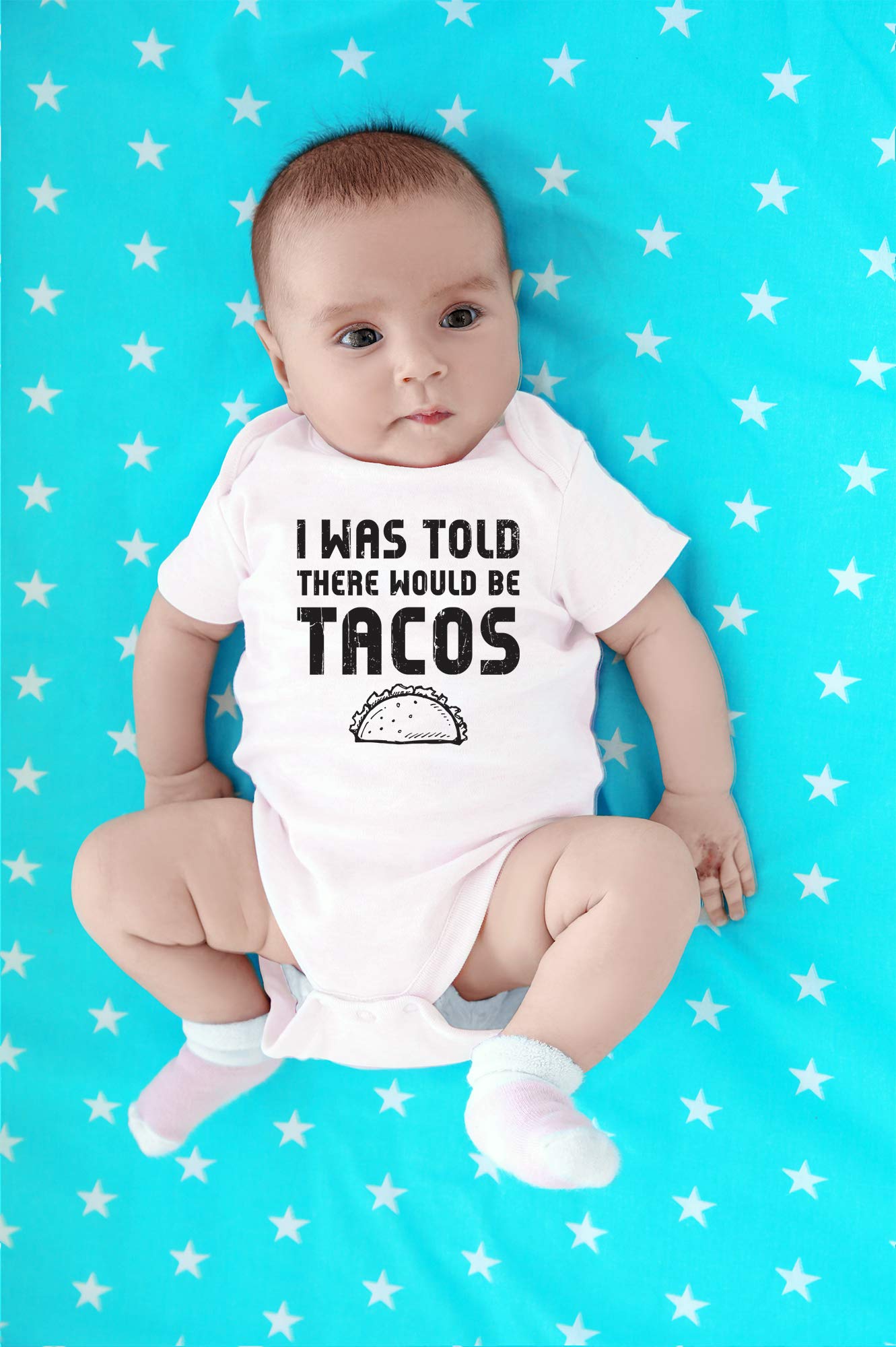 CBTwear I Was Told There Would Be Tacos Baby Bodysuit - Cute Newborn Clothes Infant Unisex Humor Romper (6 Months, White)