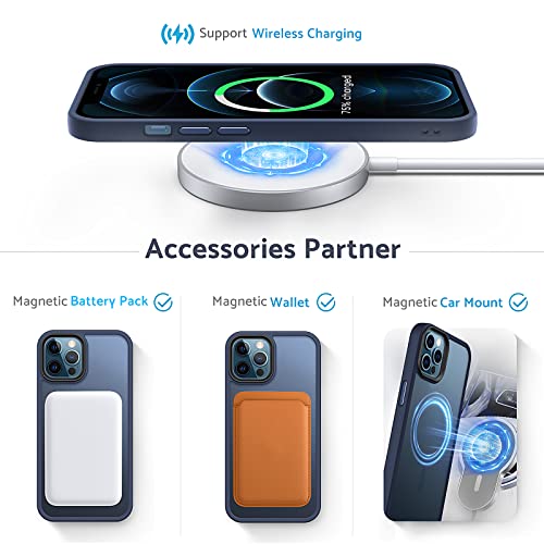 Anqrp Designed for iPhone 12 Pro Max Case, [Support Magsafe] Soft Silicone Slim Anti-Scratch Case for iPhone 12 Pro Max 6.7 inch, Blue