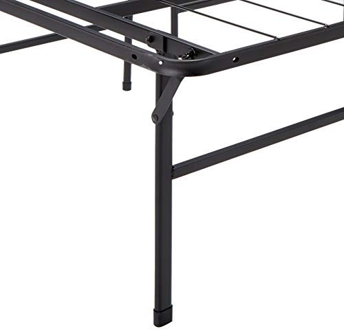 Best Price Mattress 18 Inch Metal Platform Beds w/Heavy Duty Steel Slat Mattress Foundation (No Box Spring Needed), Queen, Black