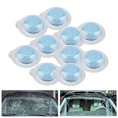 Dweekiy Car Cleaner Solid, Car Windscreen Wiper Cleaning Washer Solid Glass Water Effervescent Tablet Windshield Cleaner (10 PCS)