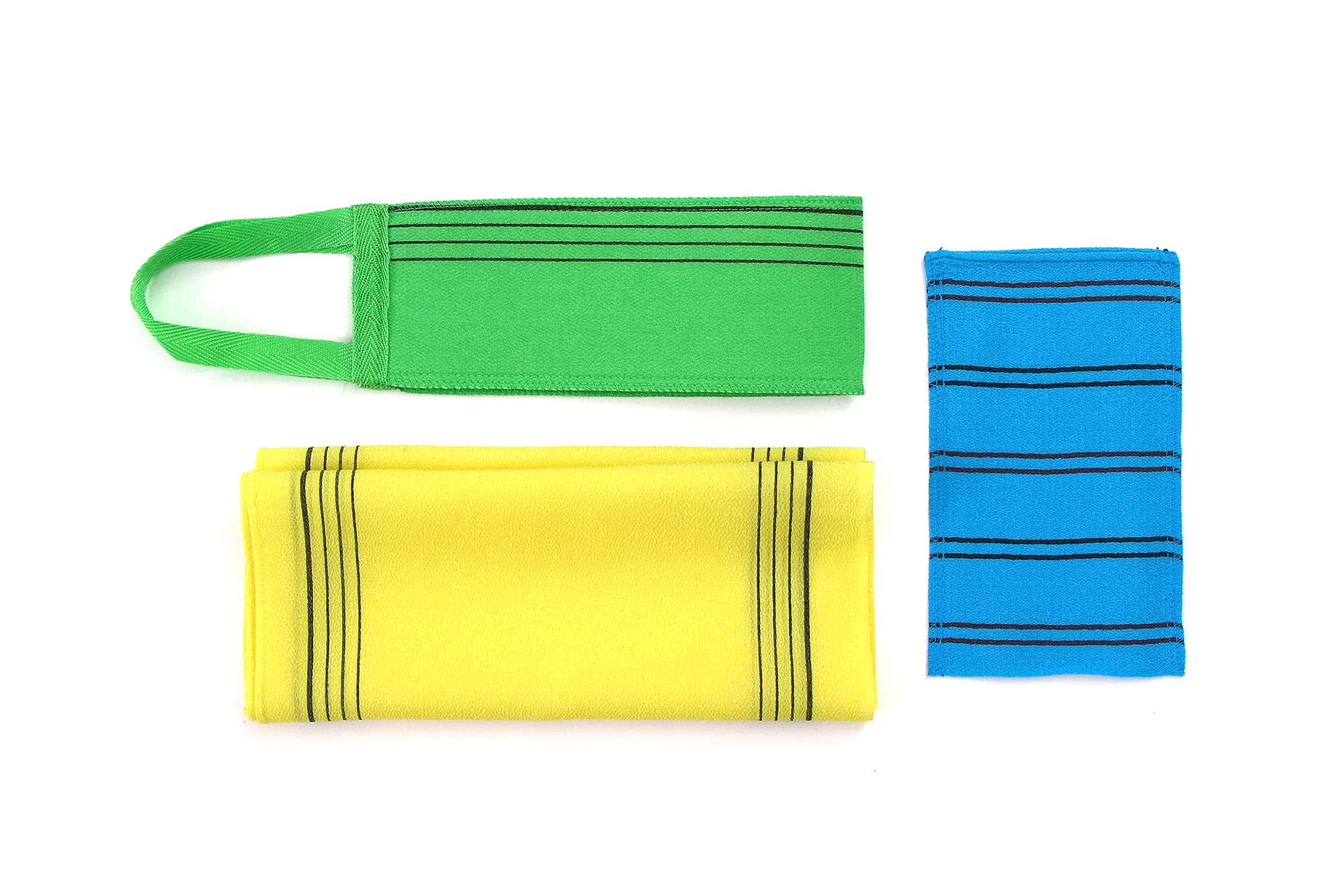 3 Pack Korean Exfoliating Washcloth - Back Scrubber, Italy Towel Large, Shower Towel