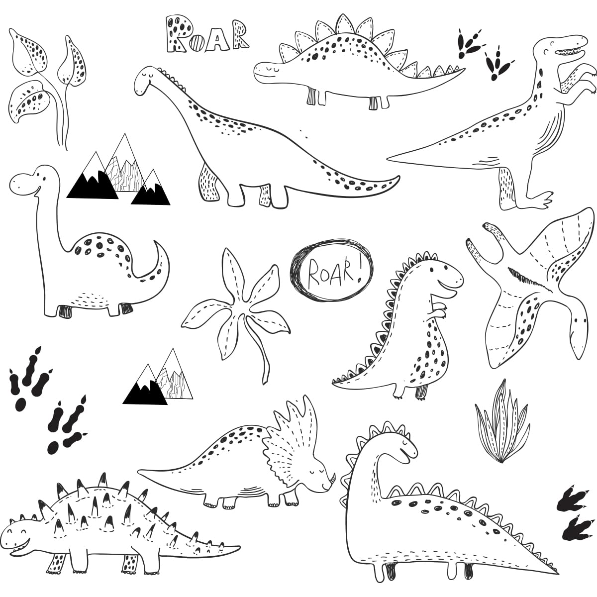 Baby RyRo London Stylish Dinosaur Wall Decals - Charming Baby Room Decor, Dinosaur Wall Decor, Dinosaur Wallpaper, 36 Dino Wall Decals, Peel and Stick Wallpaper, Peel and Stick.