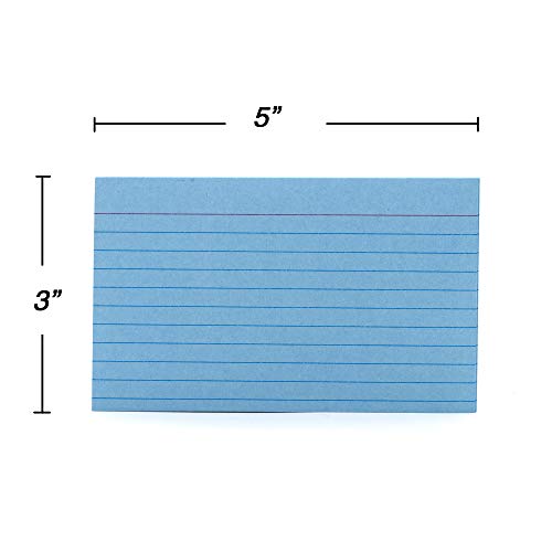 Emraw Ruled Colored Index Card Plain Back 3βx5β β For School, Home & Office (Pack of 200 Count)