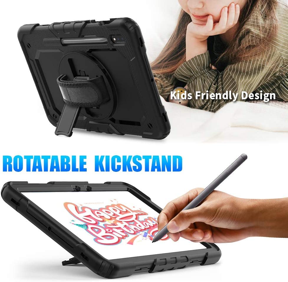 Herize Case Compatible with A9+ Plus 11 Inch with Screen Protector | Heavy Duty Shockproof Rugged Silcone Protective Cover W/Stand Shoulder Strap