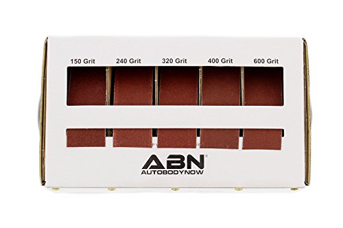ABN Abrasive Paper 5pc Sand Paper Variety Pack with Dispenser – 150, 240, 320, 400, 600 Grit Aluminum Oxide Sandpaper