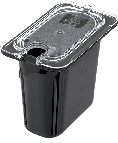 Carlisle FoodService Products Storplus Food Pan, Food Storage Container with Spoonable Corners for Catering, Buffets, Restaurants, Polycarbonate (Pc), 1/9 Size 6 Inches Deep, Black