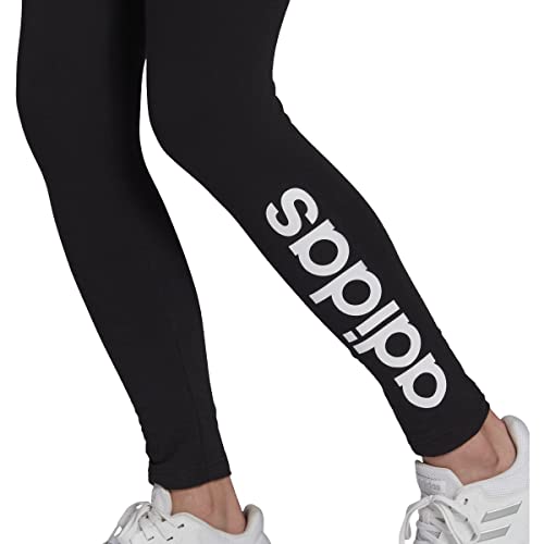 adidas Women's Size Loungewear Essentials High-Waisted Logo Leggings, Black/White, Large/Tall