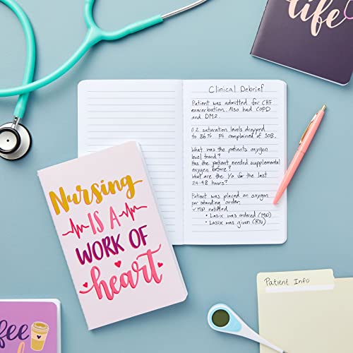 Juvale 8 Pack A5 Nurse Notebook Set, Nurse Appreciation Gifts for Graduation, Retirement, Medical Students (5 x 8 In)