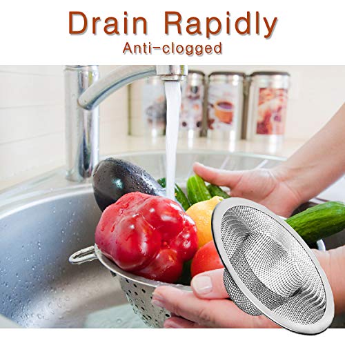 2pcs Heavy Duty Stainless Steel Slop Basket Filter Trap, 2.75" Top / 1" Mesh Metal Sink Strainer,Perfect for Kitchen Sink/Bathroom Bathtub Wash Basin Floor Drain Balcony Drain Hole,Utility…