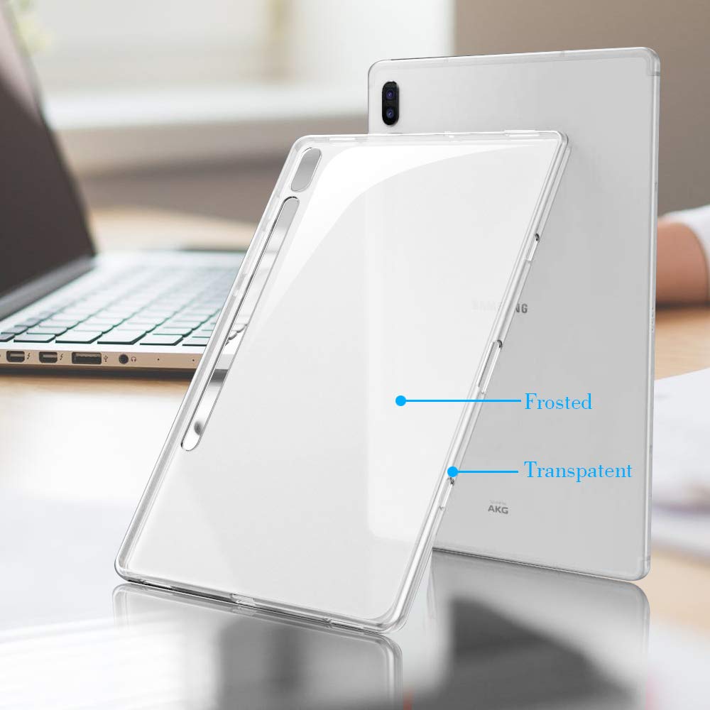 Zeking for Samsung Galaxy Tab S7 Plus/Tab S7 FE 5G/ T975/T970 Case, Anti-Scratch Ultra Slim Thin Anti-Scratch TPU Rubber Soft Skin Silicone Premium Protective Case (Transparent)