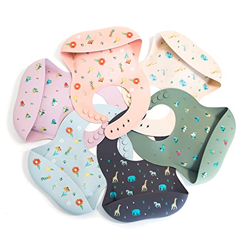 Austin Baby Co Mess Proof Silicone Bibs for Babies β Perfect Travel Toddler Bibs for Baby