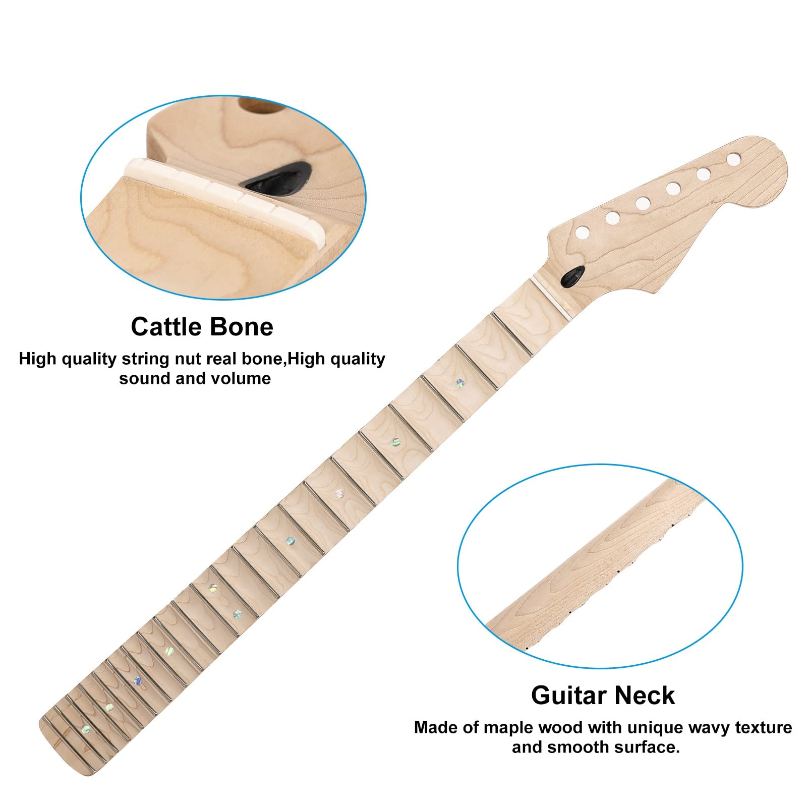 22 Fret Maple Fretboard Guitar Neck Guitar DIY Parts Replacement Guitar Neck for ST Style