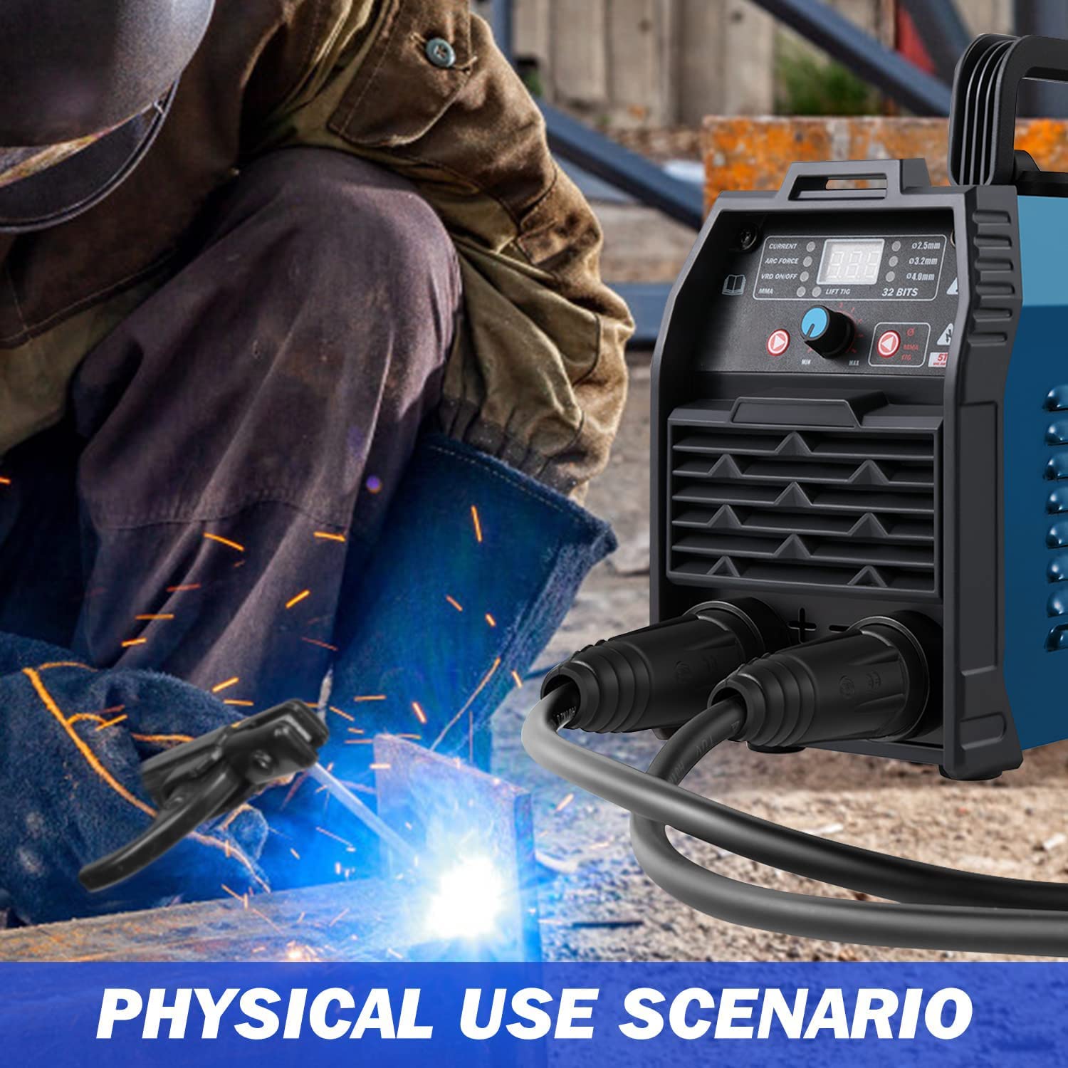 200A ARC Welding Machine, 110V/220V DualĀ Voltage Welder, IGBT Stick MMA Welder LED Display with Electrode Holder Work Clamp