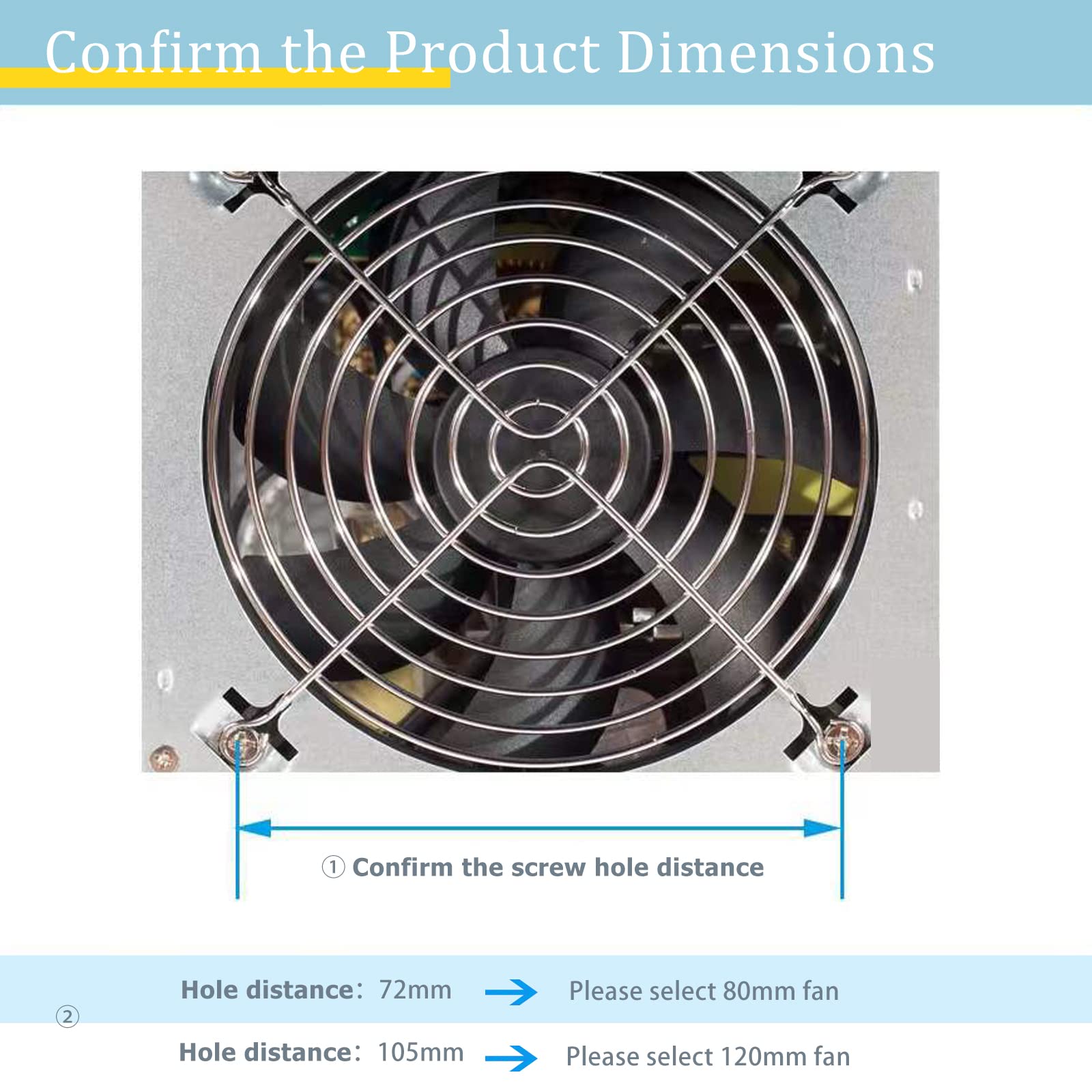 2PCS 120mm x 25mm 12v DC Fan Computer Fan 2800RPM, High Airflow Ventilation Cooling Exhaust Fan