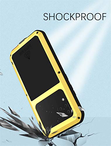 LOVE MEI for Huawei P40 Lite Case, Aluminum Metal Gorilla Glass Waterproof Shockproof Military Heavy Duty Sturdy Protector Cover Hard Case for Huawei P40 Lite (P40 Lite, Black)