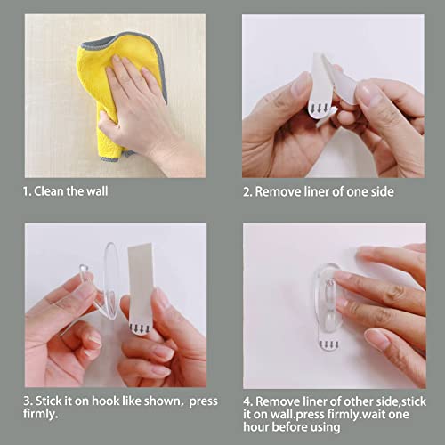 72 Small Refill Strips, Damage Free Hanging Wall Adhesive Strips for Indoor Wall Hooks, Wall Hanging Strips for Holiday Posters and Decorations, Water-Resistant Removable Double Sided Adhesive Strips