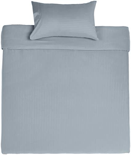 Amazon Basics Deluxe 2 Piece Microfiber Duvet Cover Set with pillow case(s) – 135x200cm, Dark Grey, Solid