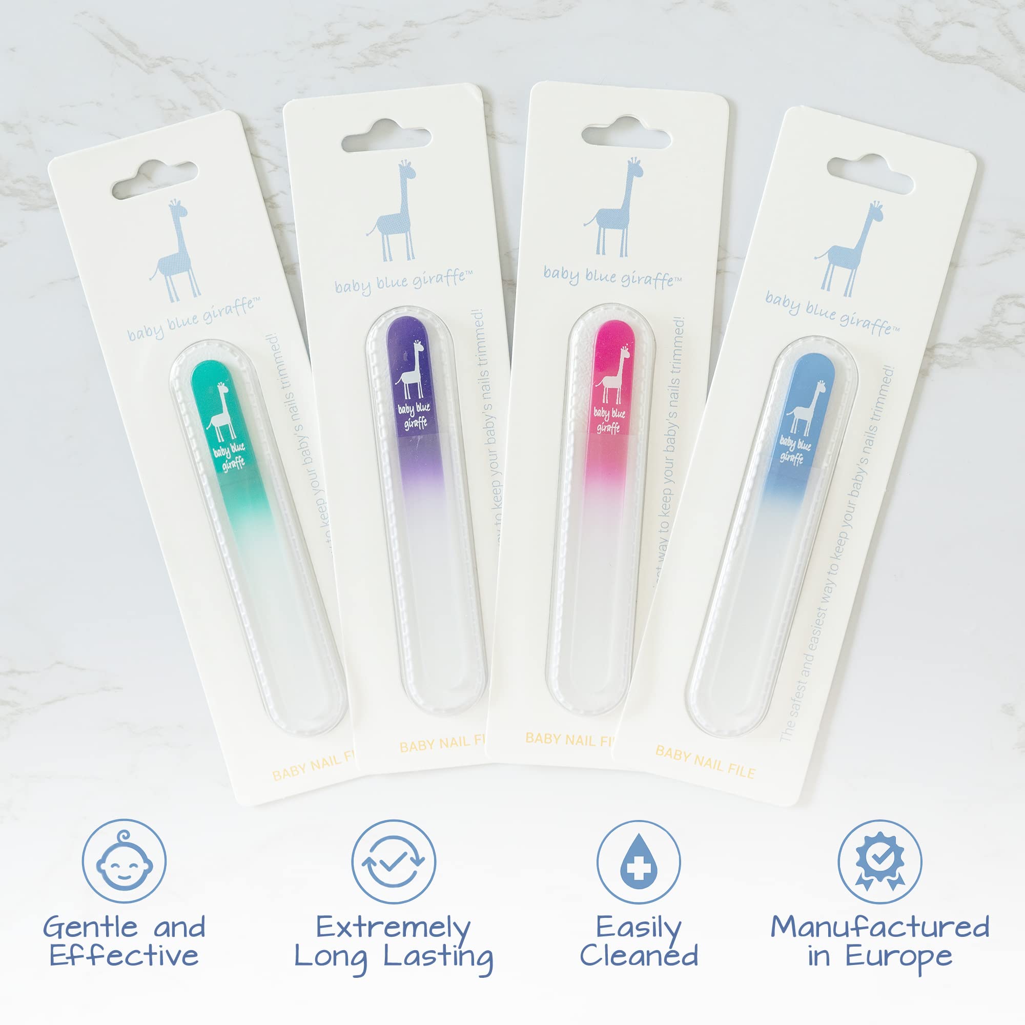 Baby Nail File, Safe Alternative for Nail Clippers, Must-Have Baby Essentials, Ideal Gift for Any Occasion Including Baby Shower, Blue - Baby Blue Giraffe