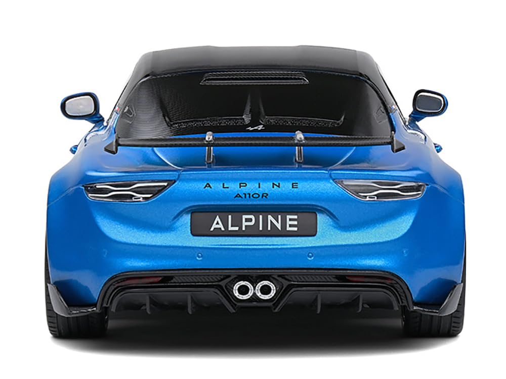 2023 Alpine A100 Radicale Blue Metallic with Carbon Hood and Top 1/18 Diecast Model Car by Solido S1801619