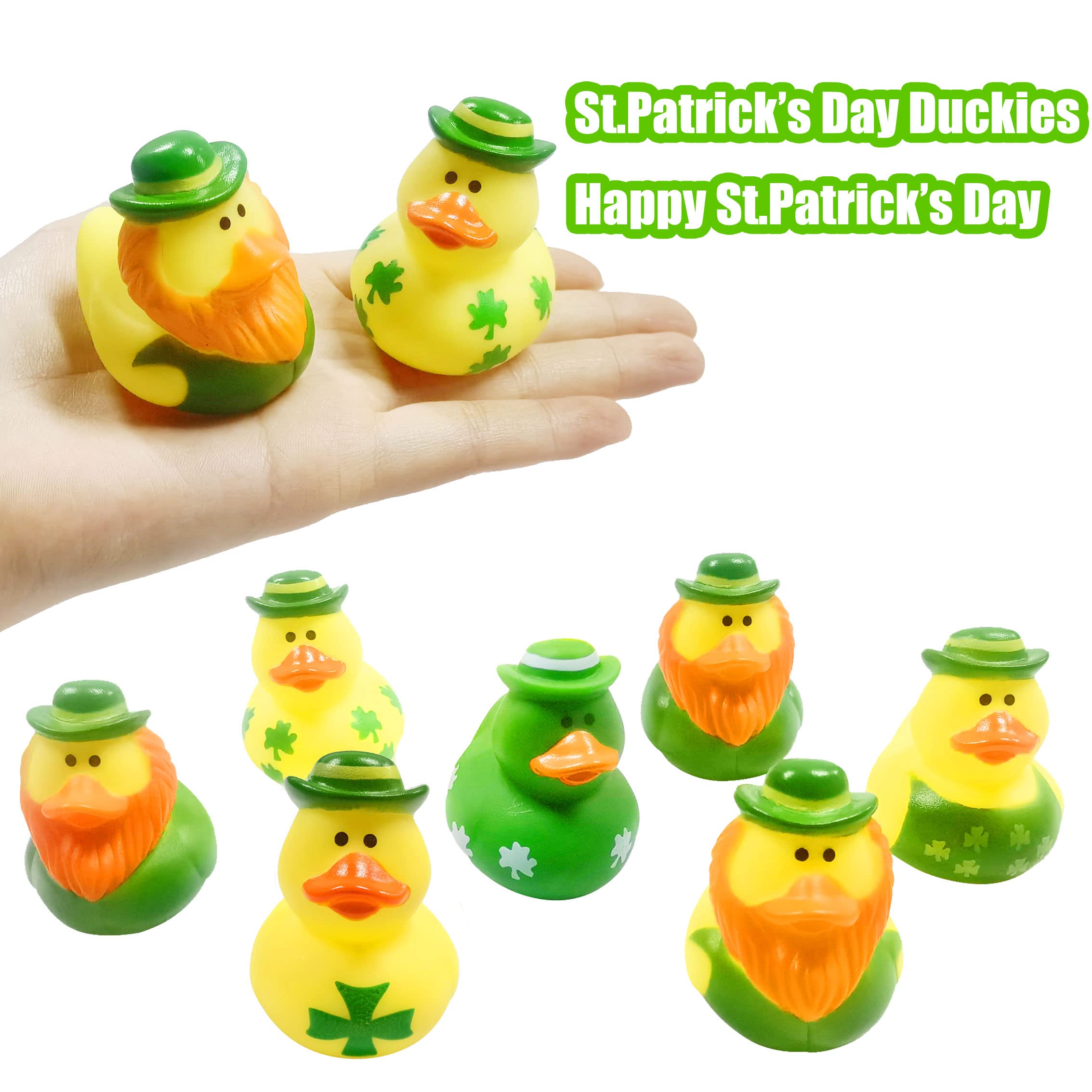 27 PCS St. Patrick's Day Rubber Ducks,Baby Showers Accessories,Mini 2.16" Duckies Bath Toys for Kids St. Patrick's Day Party Favors,Gift Exchange (St. Patrick's)