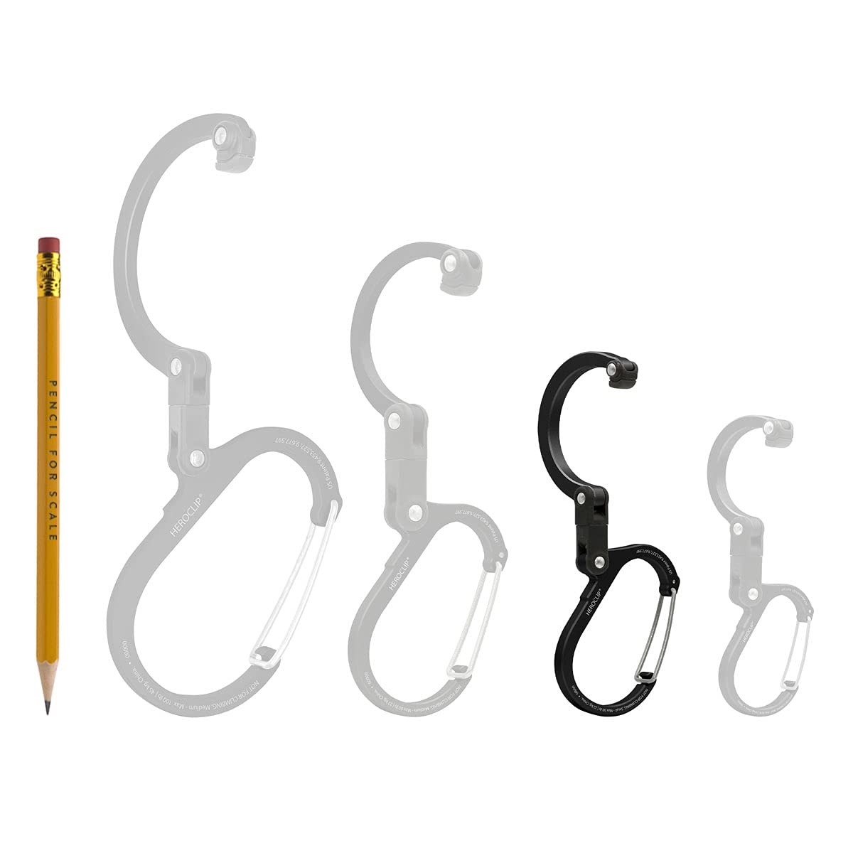 GEAR AID HEROCLIP Carabiner Clip and Hook (Small) for Purse, Stroller, and Backpack, Gold & Black