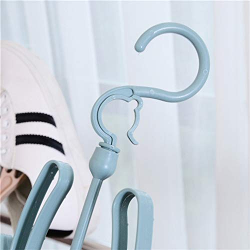 Holibanna 2Pcs Shoes Drying Hanger Plastic Cloth Hanging Dryer Rack Hook for Shoes Home Using (Sky-Blue)