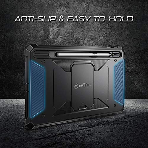 Fintie Case for Samsung Galaxy Tab S8/Tab S7 11 Inch (Model SM-X700/X706/T870/T875/T876), Tuatara Rugged Unibody Hybrid Full Protective Bumper Kickstand Cover Built-in Screen Protector, Black