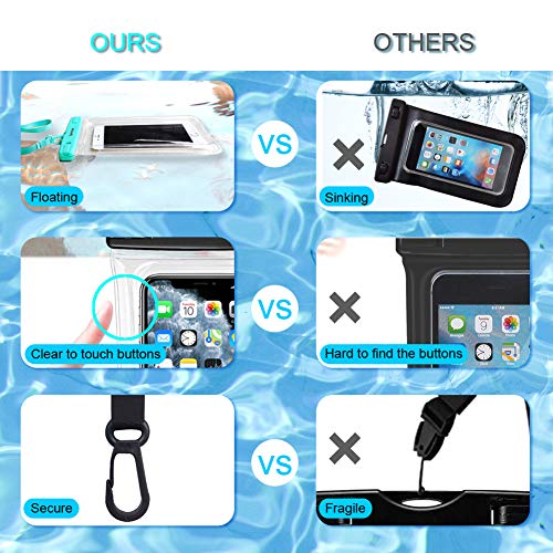 Karvense Waterproof Phone Pouch Case Floating, Waterproof Cell Phone Lanyard Bag/Holder for iPhone, Samsung Galaxy, Pixel, Universal Dry Bag for Vacation, Beach, Shower, Kayaking, Snorkeling- 4 Pack