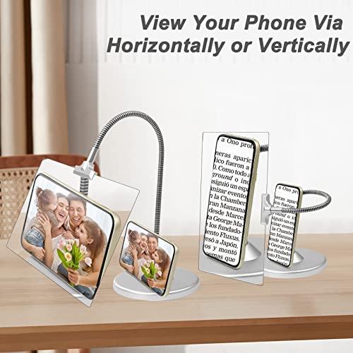 5X Magnifiers with Stand, 10"x6" Flexible Gooseneck Full Book Page Magnifying, Large Book Page Magnifier for Reading Small Prints & Low Vision Seniors with Aging Eyes, Sliver