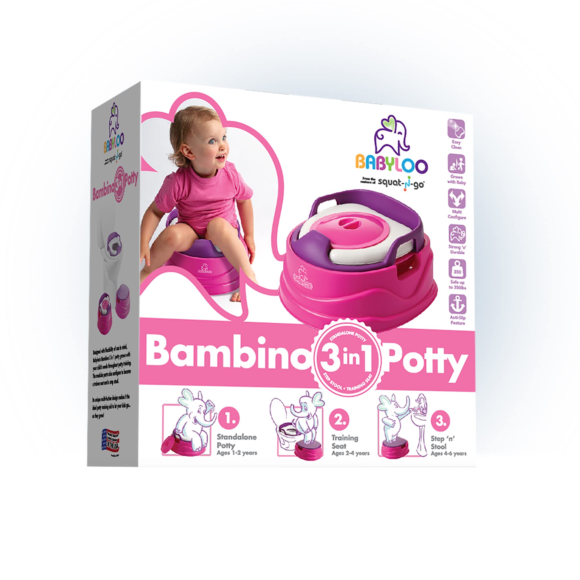 Babyloo 3 In 1 Bambino Booster Potty Training System with Free Standing Potty, Step Stool, and Toilet Mount for 1 to 6 Year Olds, Blue and Green