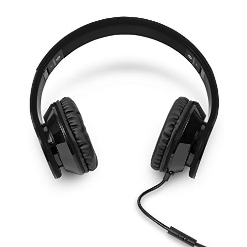 EONON Active Noise Cancelling Headphones Wired, Over Ear with Mic, Sound Cancelling Headphones Foldable Lightweight L0326/C1100A/C1100B/L0299A/L0322/L0325 Car DVD Player - A0136B(Black)