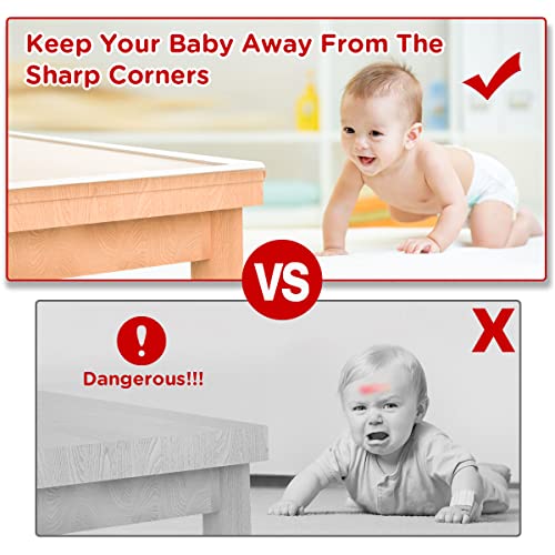 Baby Proofing, 6.6ft Edge Protector Strip Clear, Silicone Soft Corner Protectors with Upgraded Pre-Taped Strong Adhesive, Edge Protectors for Sharp Corners of Cabinets, Tables, Drawers