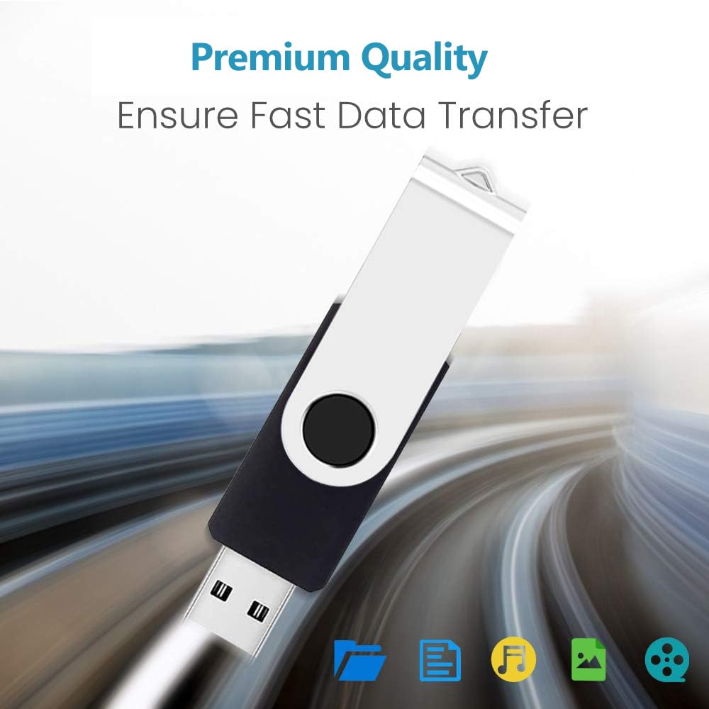 ABLAZE 500 Pack 2GB Flash Drives Bulk, USB 2.0 Thumb Drives Swivel Memory Stick Bulk USB 500 Pack Pendrives 2GB Jump Drives (500 Pack 2GB, Black)