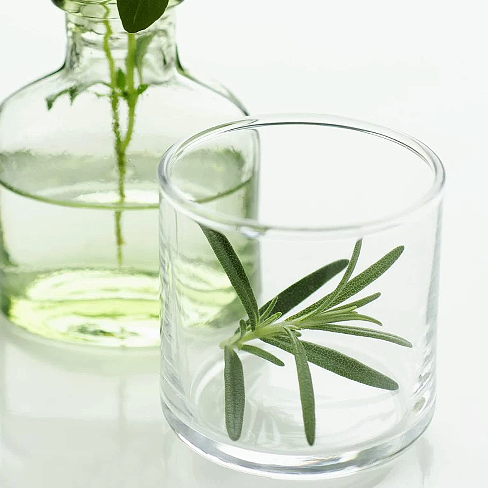 6 Pack Clear Glass Cylinder Vases, Table Flowers Vase Candle Holder for Home,Garden, Wedding Centerpiece Decorations and Formal Dinners (Width 4", Height 4")