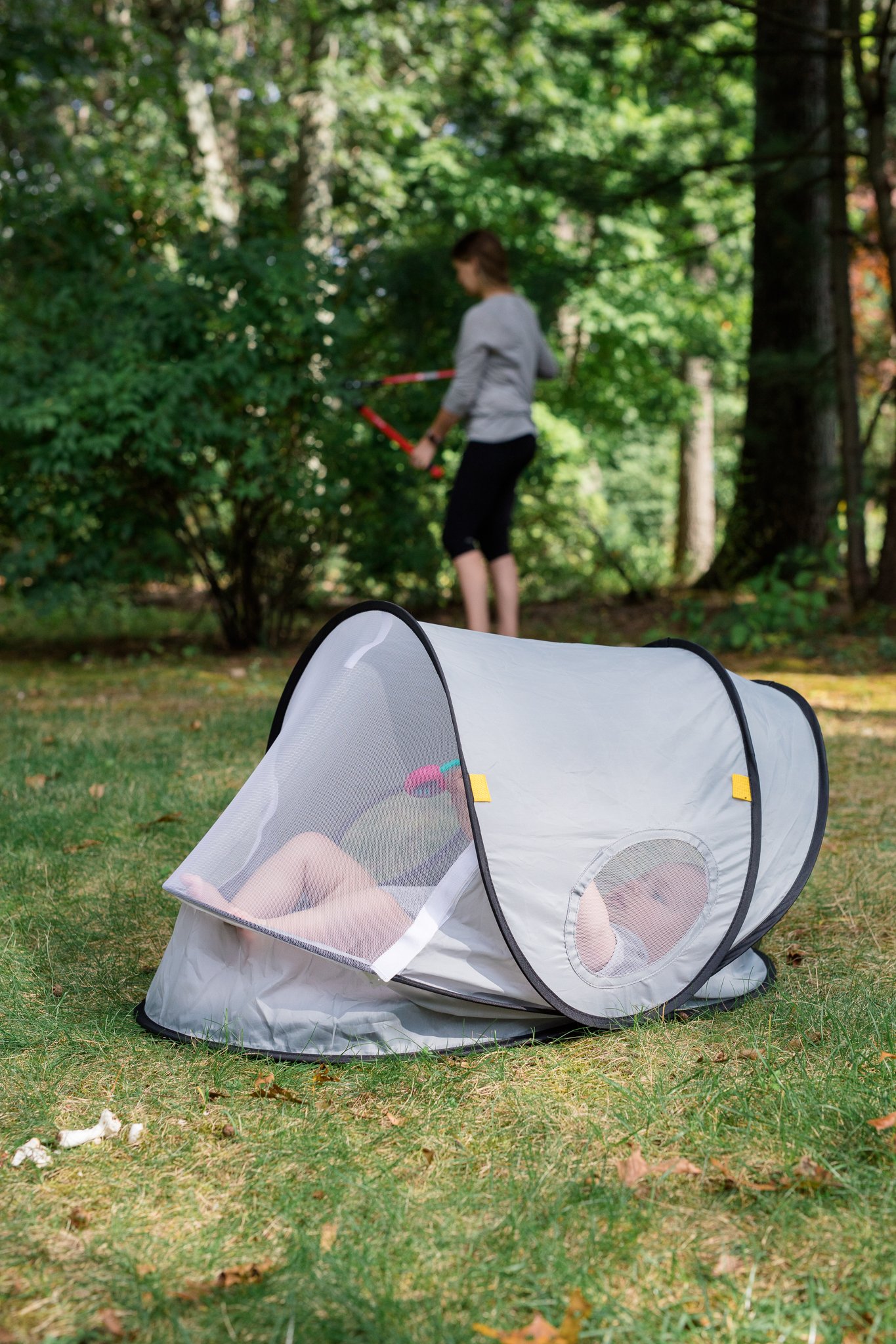 Baby Delight Comfy Canopy Breathe | Grey | Indoor and Outdoor Portable Canopy Mat | Made with 50 SPF Coated Material | Compact & Easy Set Up