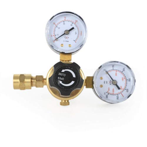 Argon CO2 Flow Meter Regulator Gauge, Gas CGA580 Welding Welder, Tig MIG Welding Accessory Regulator Gauge, Pressure Control Fitting ARG/CO2 Gauge Miller Mig Tig, Brass Regulator Body (without Hose)