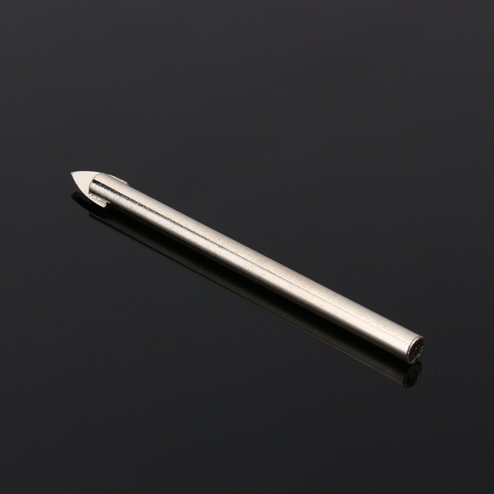 Ceramic Drill Bit Set, 10Pcs 6MM Tile Drill Bits for Cutting Glass, 1/4" Round Shank Drilling Bit Spear Pointed Head Tungsten Carbide for Wall Mirror Marble Masonry Tile Concrete