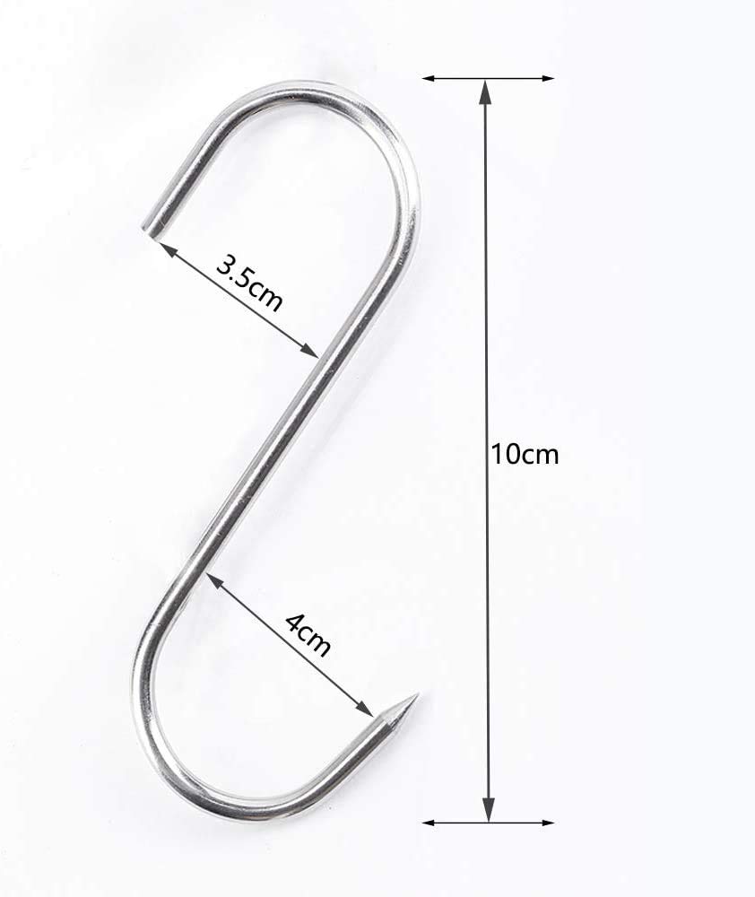 20Pcs 5 Inches Stainless Steel Butcher Hook, Stainless Steel Butcher Hooks for Meat Processing