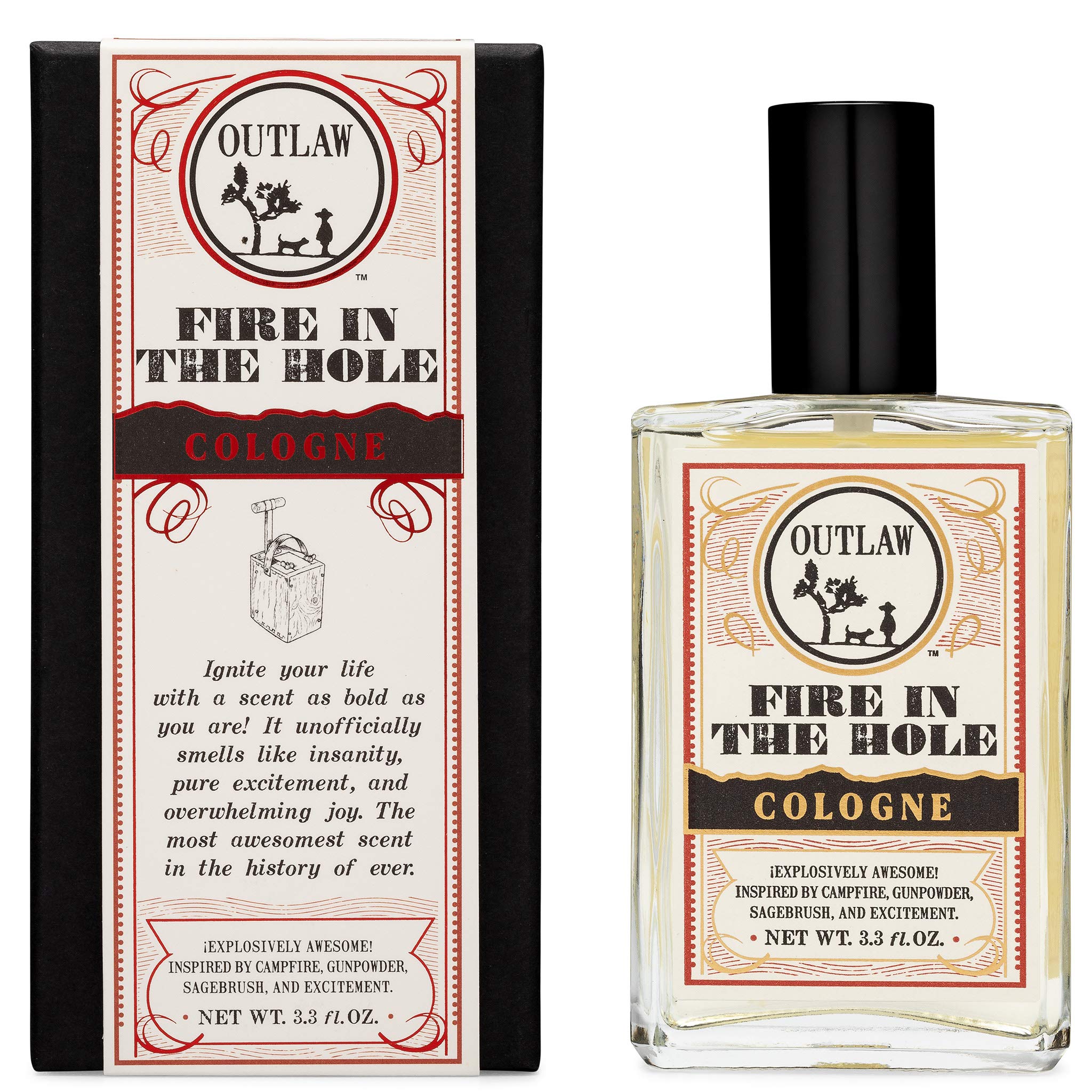 Fire in the Hole Cologne | Unique Cologne Inspired by Campfire, Gunpowder, Sagebrush, Whiskey, & Excitement! | Outlaw Mens & Womens Cologne (3.3 Fl Oz)