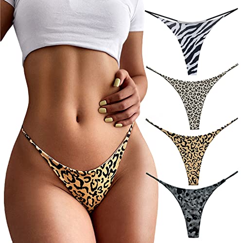 Aogda Thong for Women Cotton Underwear Low Rise Panties Woman G-String Thongs(Medium)