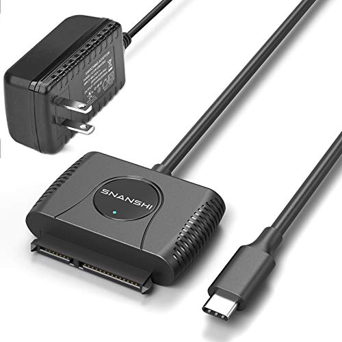 SATA to USB C Adapter, SNANSHI USB C to SATA 3.5Inch USB Type C to SATA Adapter Converter with UASP SATA to USB Converter for 2.5" 3.5” Hard Drives Disk HDD, with 12V Power Adapter