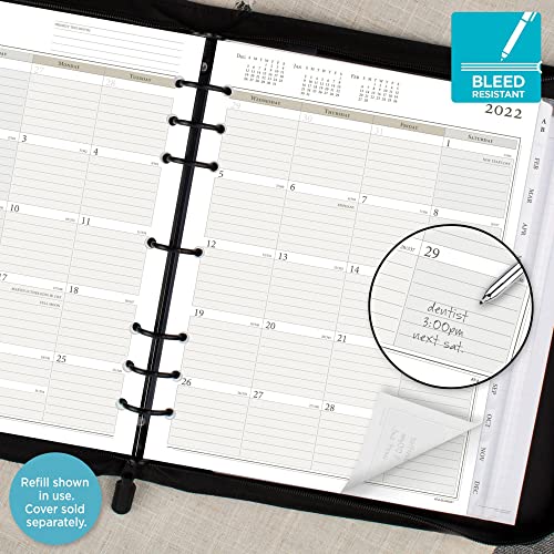 2022 Monthly Planner Refill by AT-A-GLANCE, 87329 Day-Timer, Size 5, Folio Size, Loose-Leaf (491-685) - White