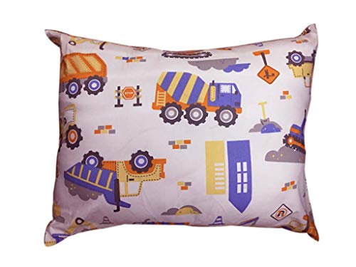 Bacati Construction Multicolor Boys Cotton 4 Piece Toddler Bedding Set 100 Percent Cotton Includes Reversible Comforter, Fitted Sheet, Top Sheet, and Pillow Case for Boys