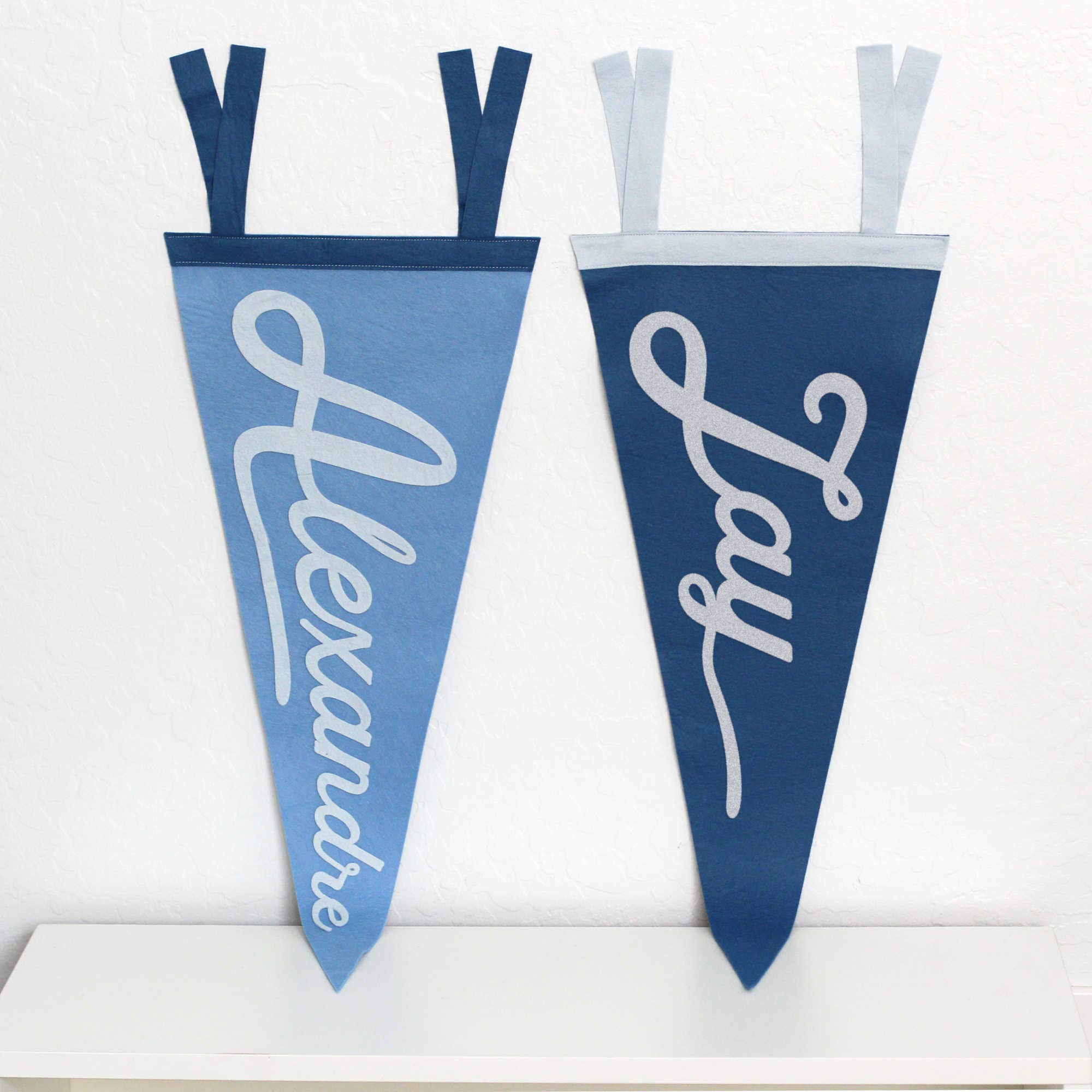 Lulu's Playhouse Custom Felt Name Pennant Flag - Personalized Banner Sign Wall Decor Kids Room Nursery