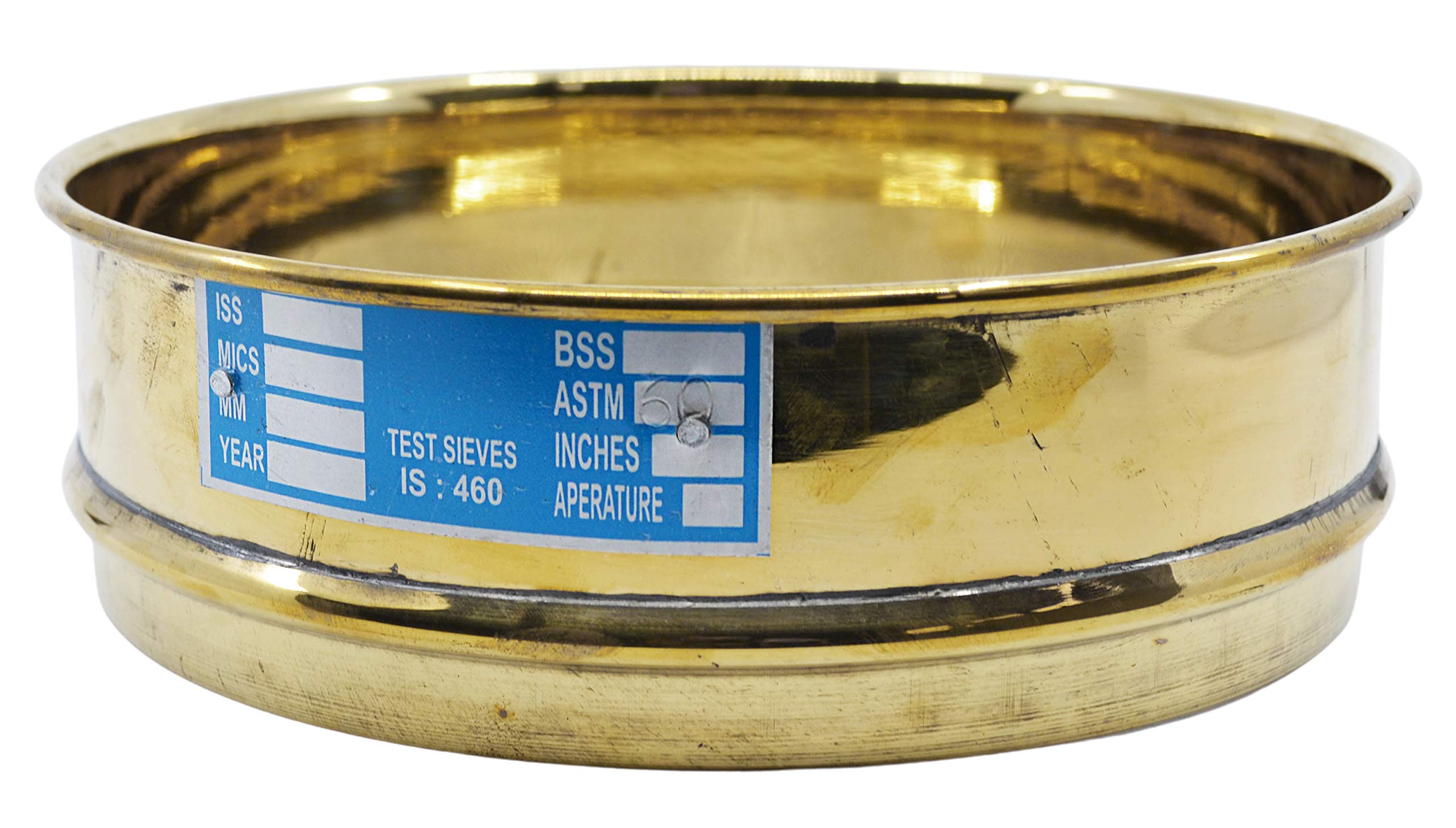EISCO Test Sieve, 8 Inch - Full Height ASTM No. 60 (250µm) Brass Frame with Stainless Steel Wire Mesh- Eisco Labs