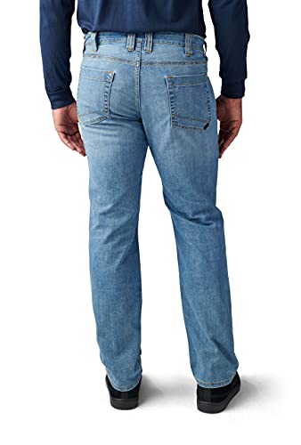 5.11 Tactical Defender-Flex Straight Jeans, Mechanical Stretch Fabric, Classic Pockets, Style 74477 Long Classic Pants, 44Wx30L, Dark Wash Indigo