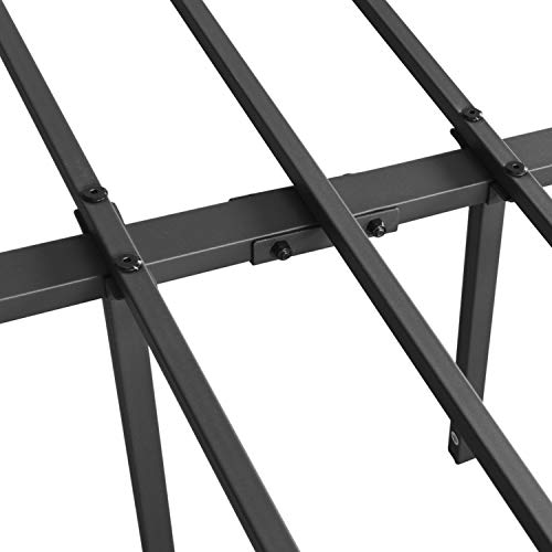 Diolong Twin Bed Frame with Headboard and Footboard Metal Bed Frame Vintage Sturdy Mattress Foundation No Box Spring Needed (Twin, Black)