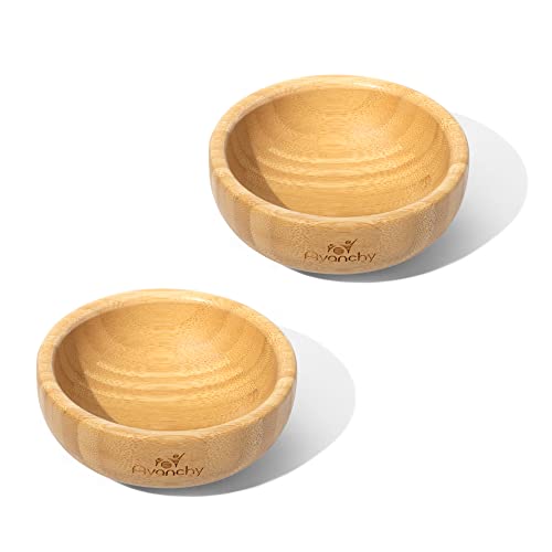 Avanchy® Bamboo Baby Bowls MINI Prep Bowl Set for Babies Kids Toddler for Feeding Food 4 oz, 2 Pack