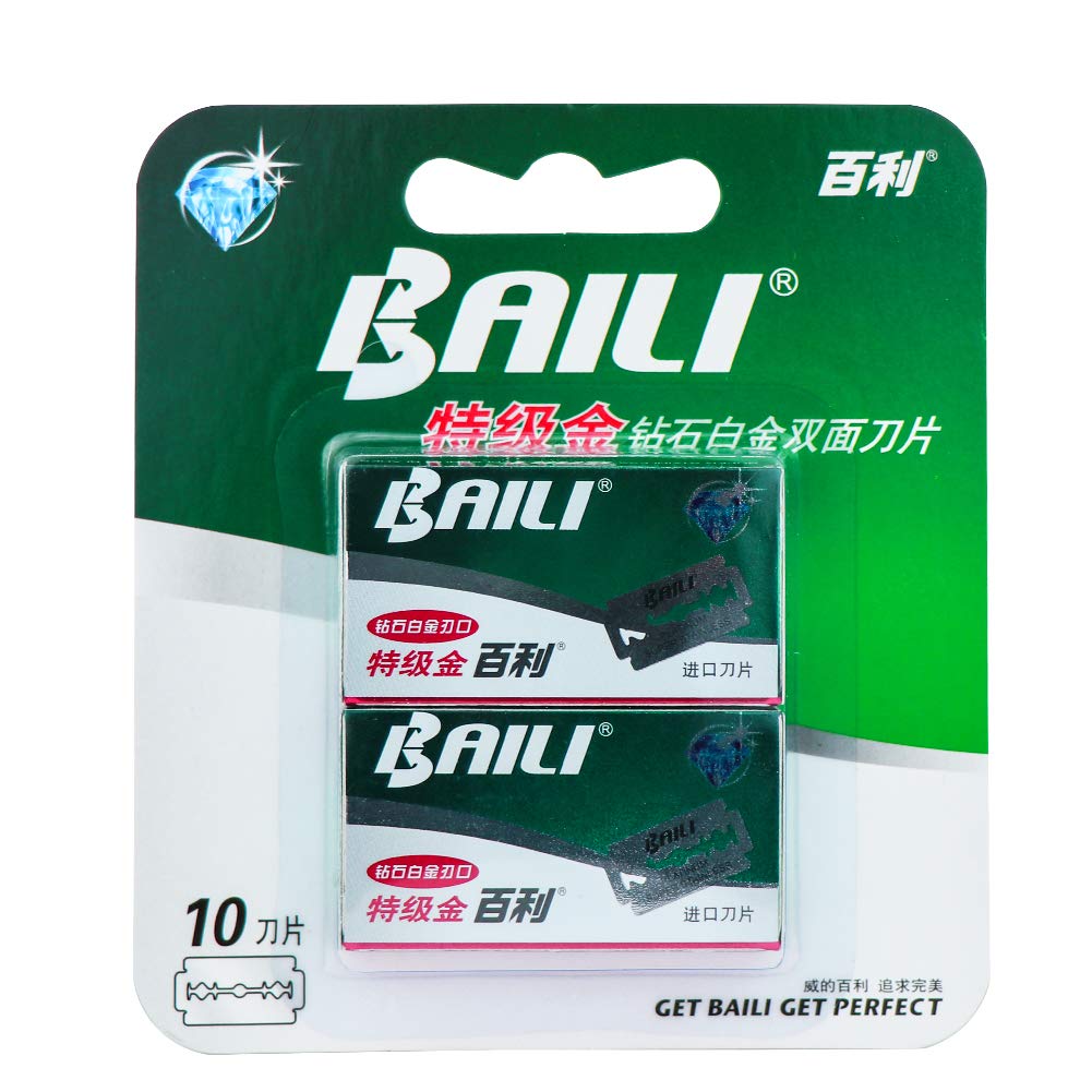 BAILI Platinum Double Edge Safety Razor Blades Refill 10 Counts BP001B