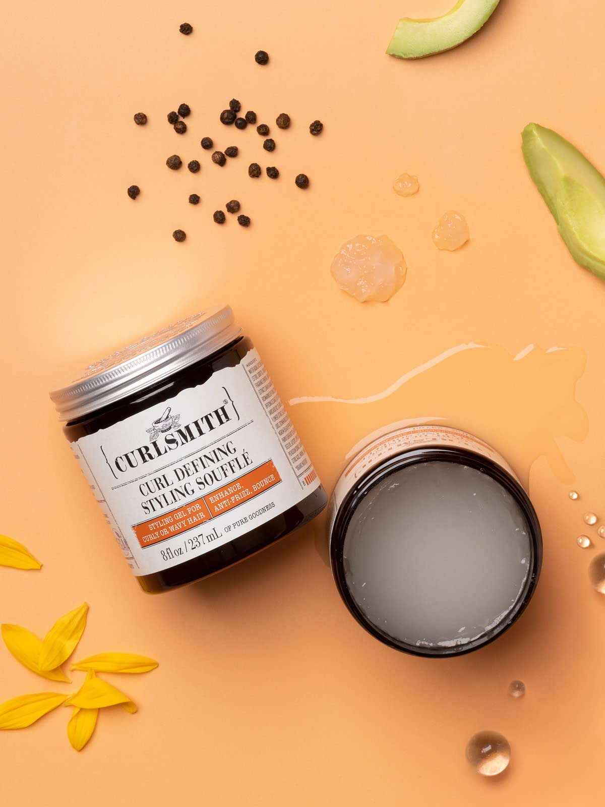 CURLSMITH - Curl Defining Styling Soufflé - Vegan Medium Hold Styling Gel for Wavy, Curly and Coily Hair (2oz) Trial or Travel Size